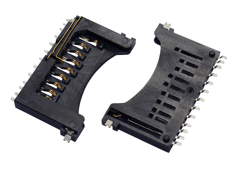 SD card connector push pull,H3.4mm,with CD pin manufacturer & supplier ...