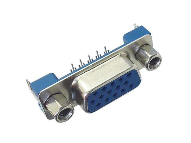 HDR 3 Row Slim Type D-SUB Connector, 15P Female,Right angle ...