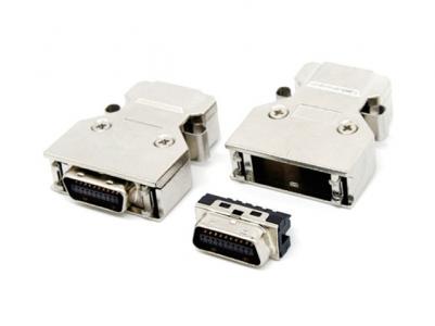 SCSI Connector MDR Type Male Solder Plastic Hood with Latch Clip+Screw ...