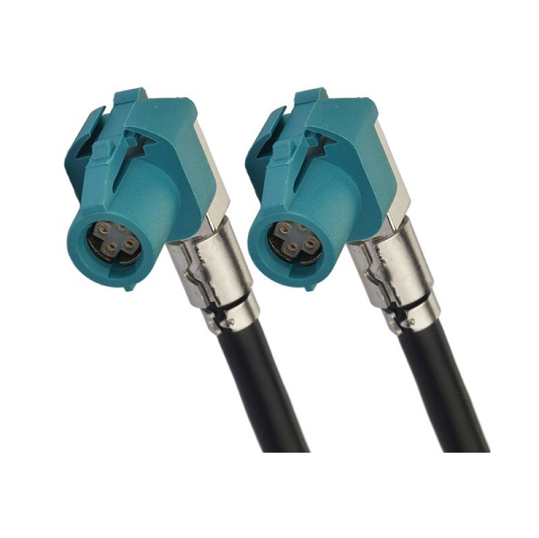 HSD FAKRA connector jack,right angle spring pin for crimping 4 pins ...