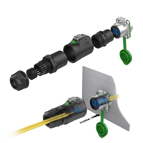 M24 Push pull Waterproof Fiber optic connectors,IP67,Doble mode ...