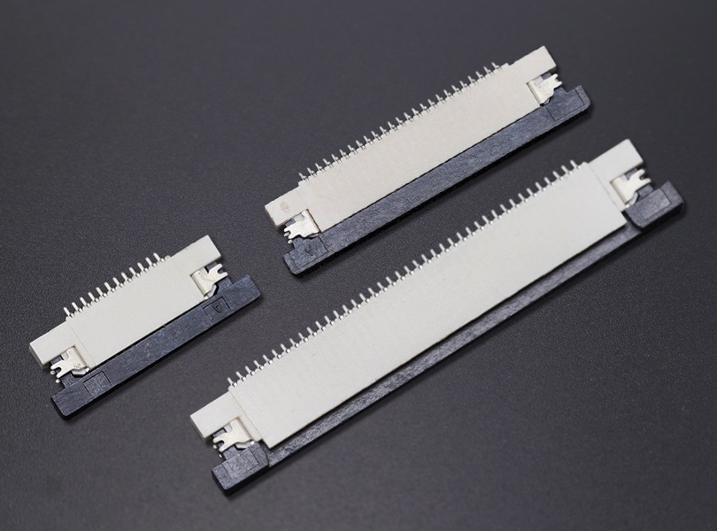 0.5mm hinged lock SMT H2.0mm bottom contacts FPC/FFC connector ...