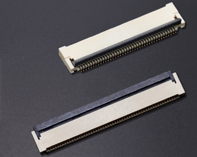 0.5mm hinged lock SMT H2.0mm bottom contacts FPC/FFC connector ...