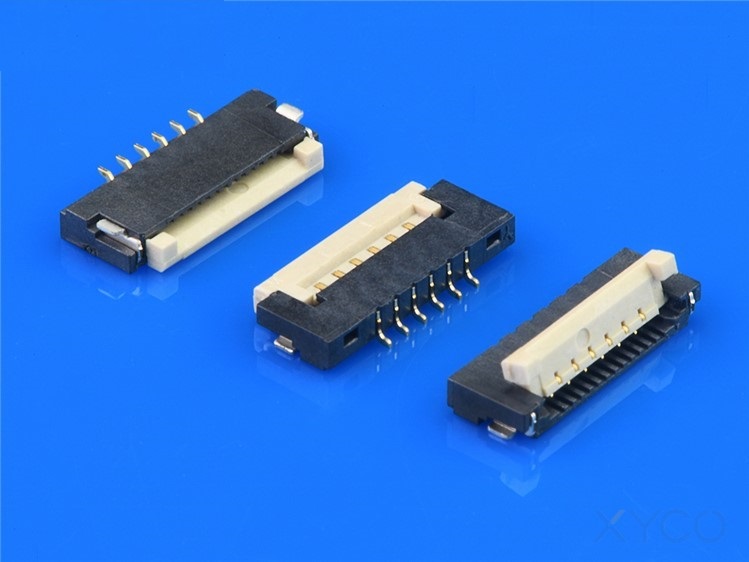 0.5mm hinged lock SMT H2.0mm bottom contacts FPC/FFC connector ...