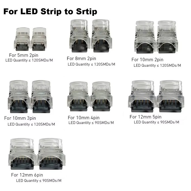 Quick LED tape connectors,LED strip to strip,Compatible Strip Width 5mm ...